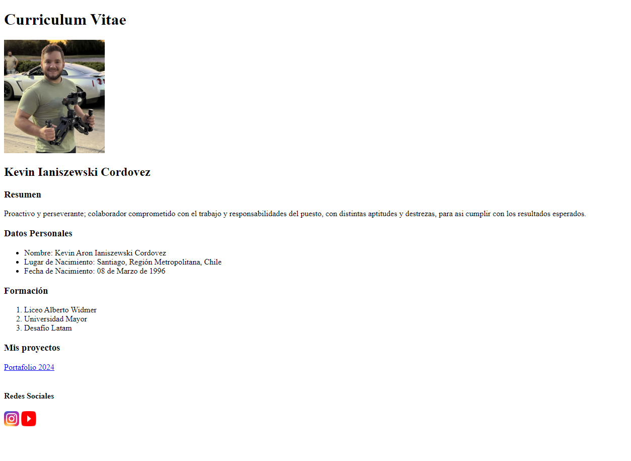 CV Kevin Ianiszewski